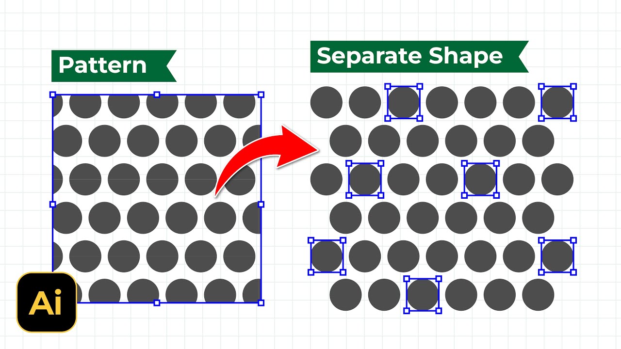 Expand or Release Pattern into Separate Shapes in Illustrator - YouTube