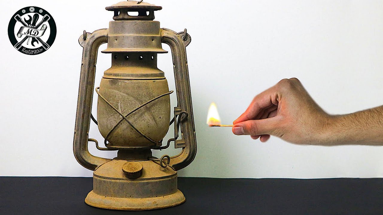 Restoration of the old rusty oil lamp - YouTube