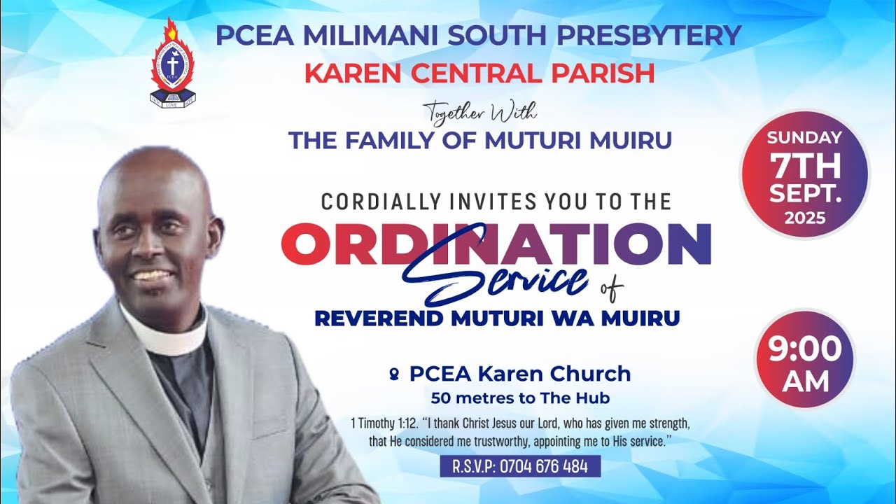 ORDINATION SERVICE | 7TH SEPT 2025 | THE RT. REV. DR. THEGU MUTAHI - YouTube