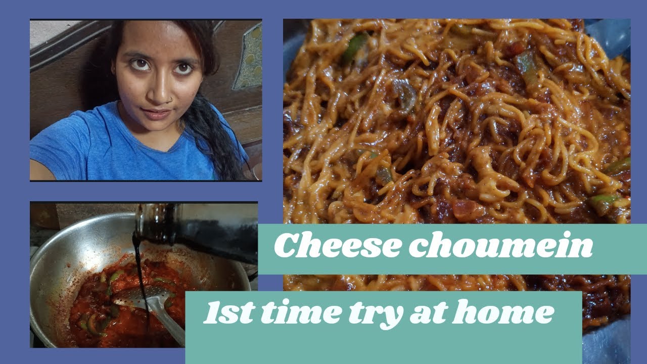 Cheese chowmin||recipe|| 1st tym bnai cheese chowmin ghr par - YouTube
