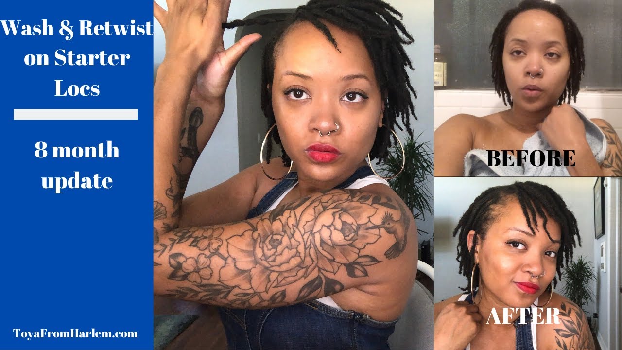 Wash & Retwist on Starter Loc | 8-Month Loc Update - YouTube