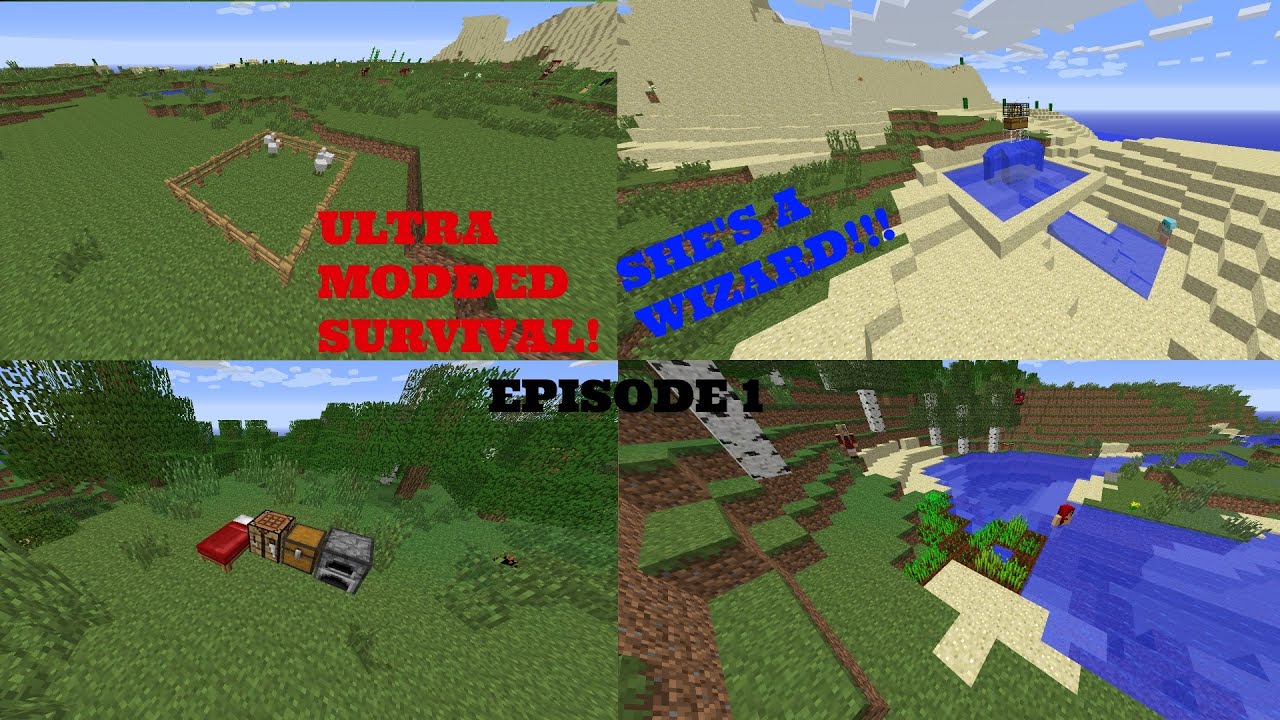 Ultra Modded Survival Ep.1 She's A Wizard! - YouTube