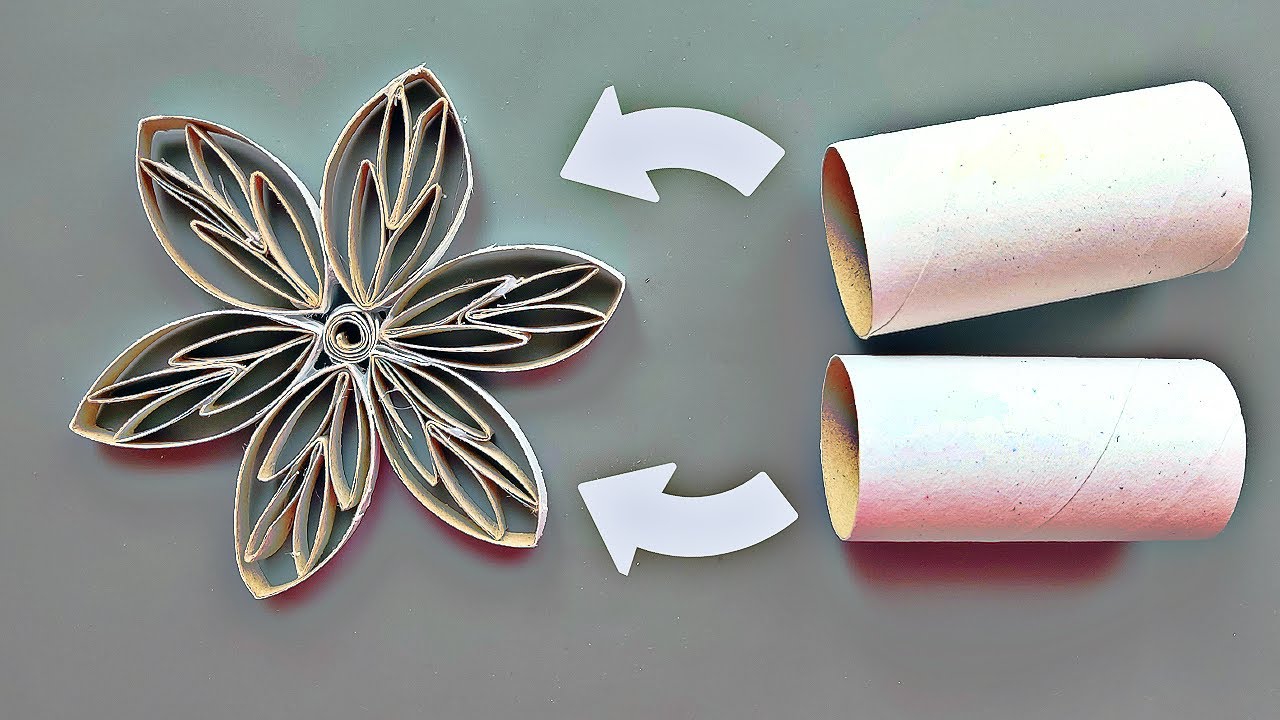 Easy Craft Idea with Toilet Paper Roll Tubes / DIY Quilling Tutorial ...