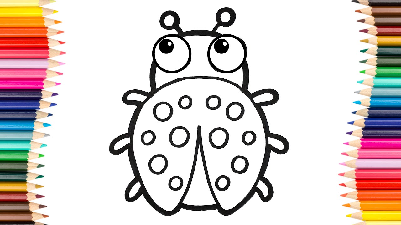 How to Draw a Rainbow Ladybug For Kids And Toddlers - YouTube