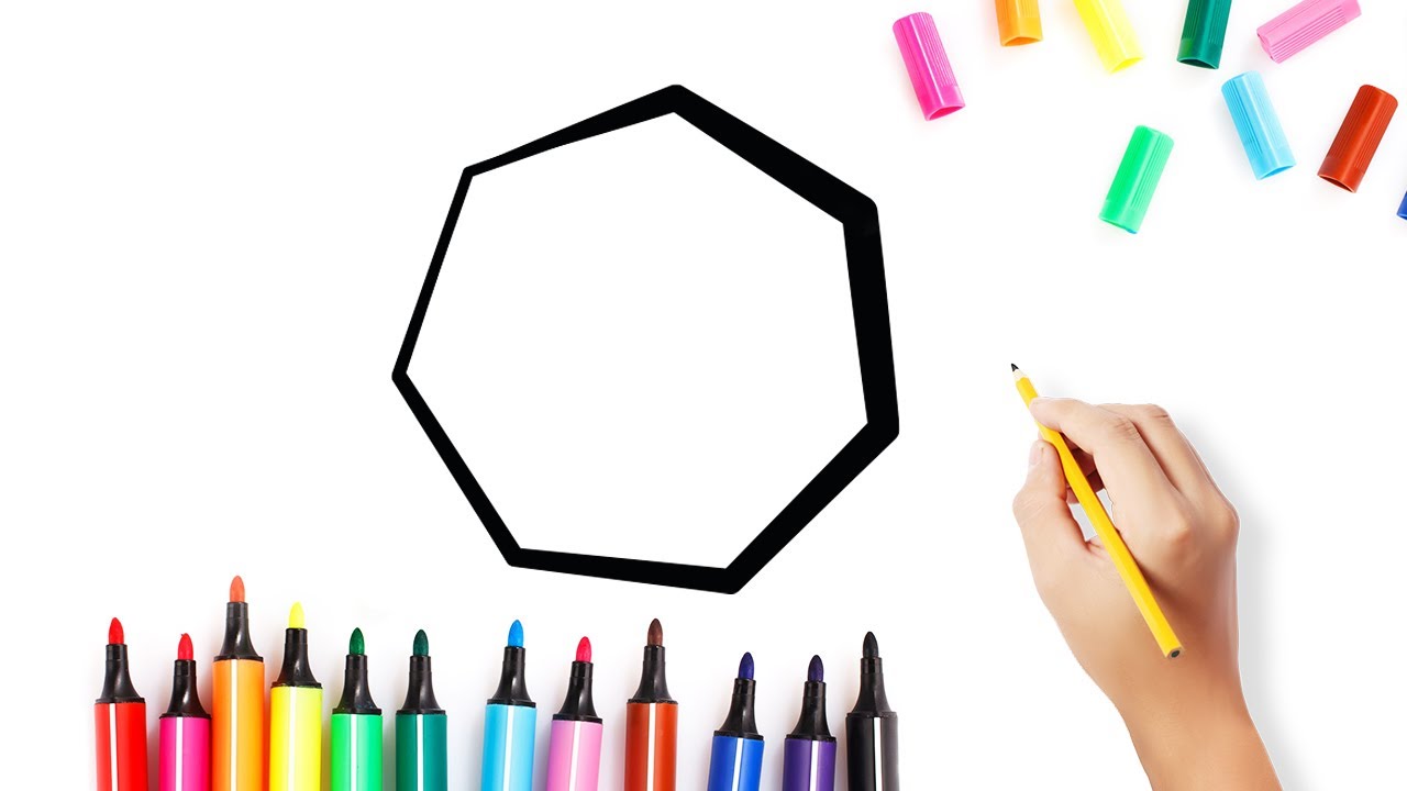 Heptagon | Draw shapes, learn, numbers, draw, 1234, schooling | song 1 ...