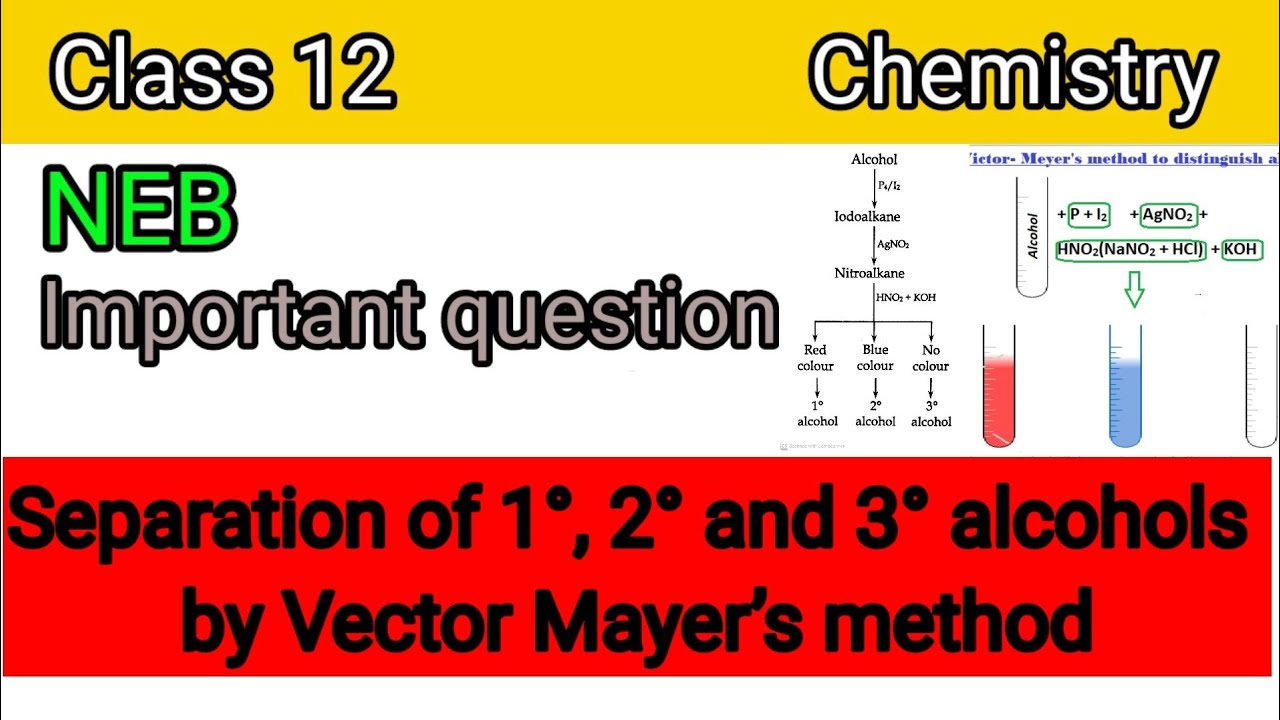 Separation Of 1 2 And 3 Alcohols By Vector Mayer s Method Organic