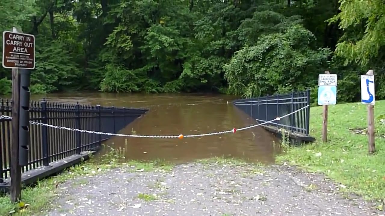 Rancocas Creek flooding at Smithville Dam - YouTube