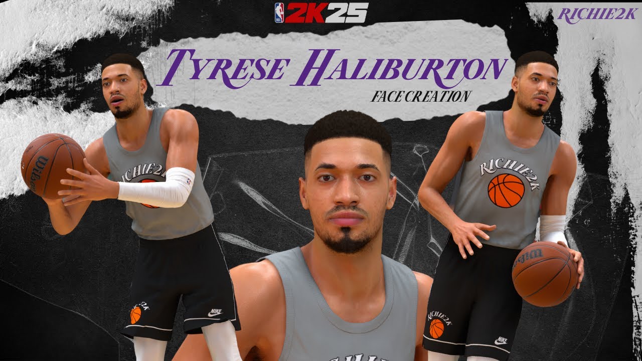 Tyrese Haliburton Face Creation NBA 2K25 - YouTube