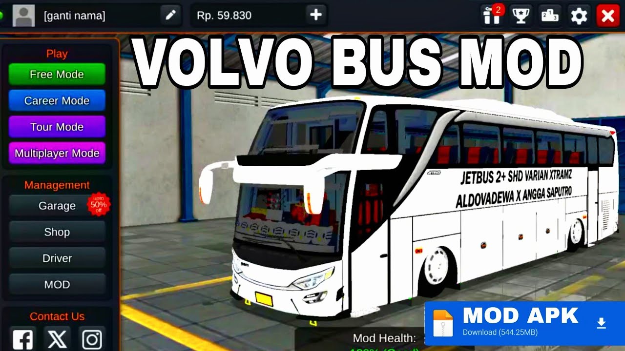 How To Add Volvo Bus Mod | Bus Simulator Indonesia Mod apk| Free ...