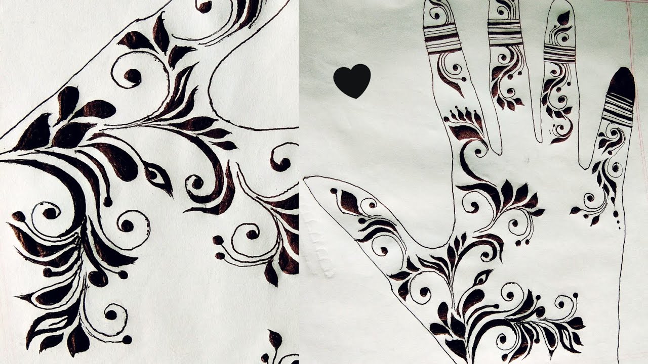 Easy and stylish mehedi design for back hand ll dekho - YouTube
