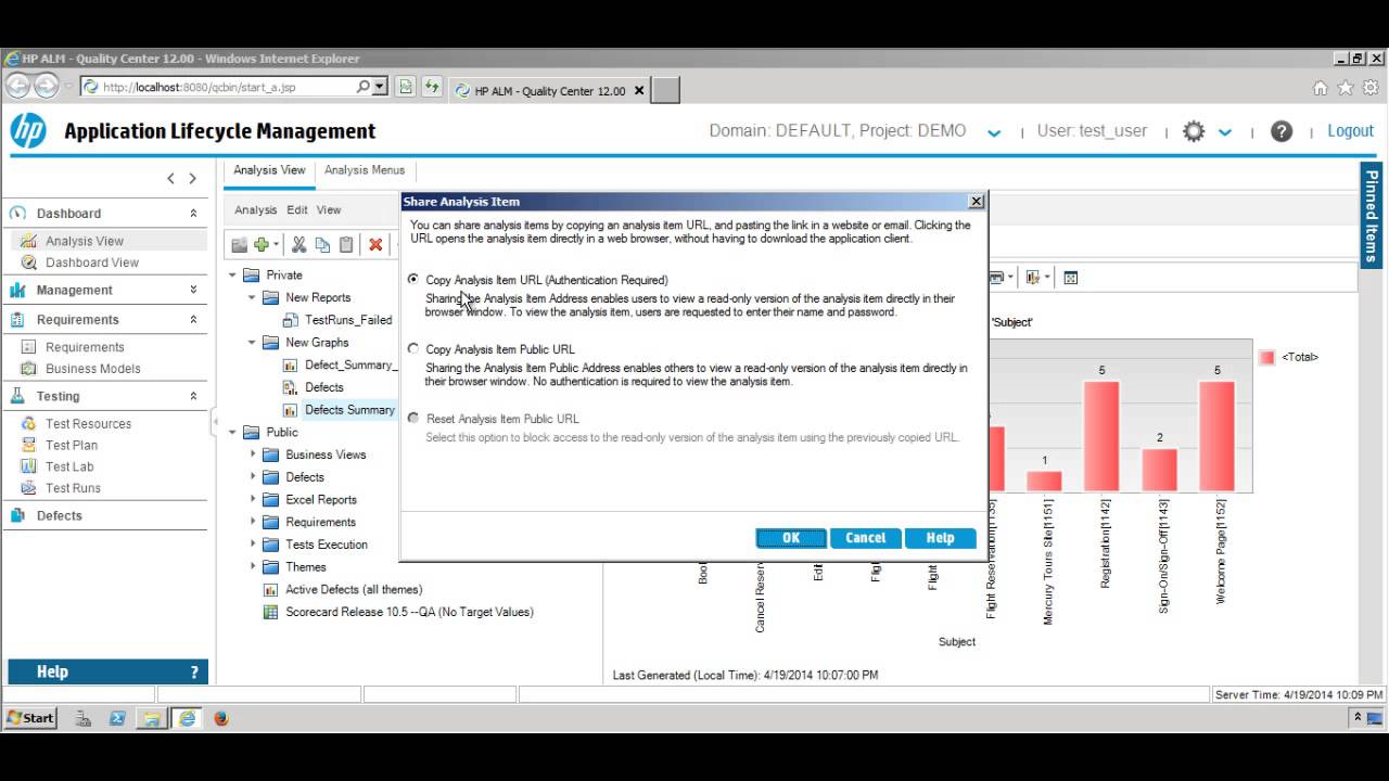 HP/Micro Focus Quality Center Tutorial 28: Share a graph - YouTube