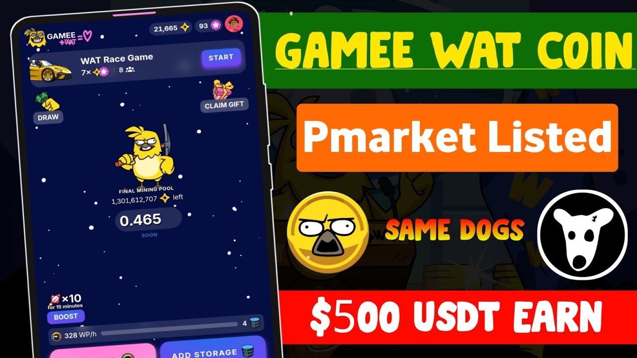 GAMEE WAT $500 USDT PROFIT || WAT same DOGS Coin Price || Bitget ...