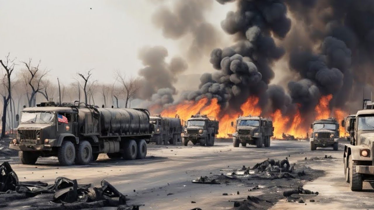 Brutal Attack! US Ammunition and Fuel Truck Convoy Blown Up by Russian ...