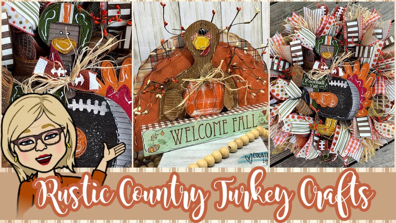 🍂🦃🧡 - Rustic Country Turkey Crafts \ DOLLAR TREE Hobby Lobby Turkey ...
