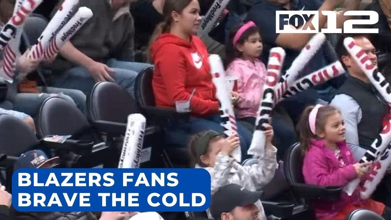 Portland Trail Blazers fans brave icy conditions to watch team win ...