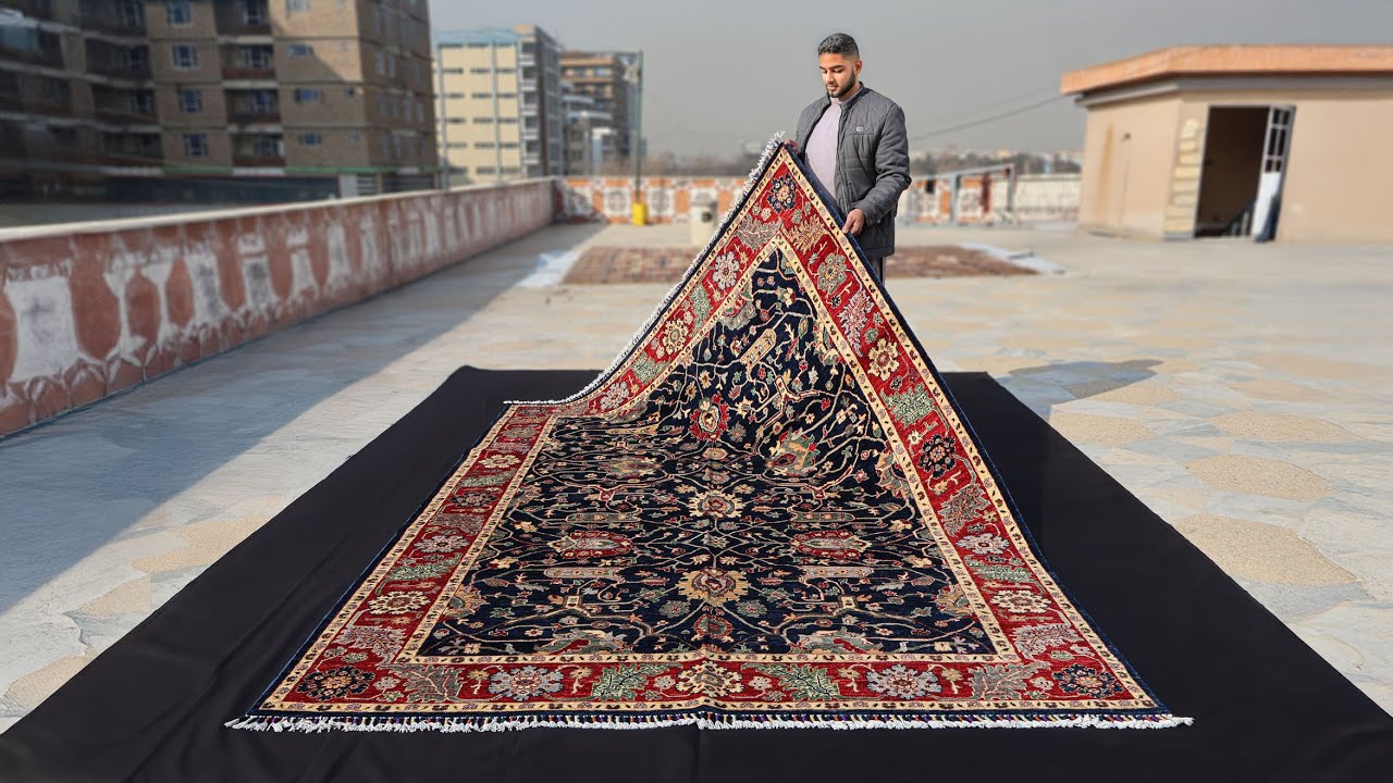 7x10 Navy Blue And Red Persian Rug - YouTube