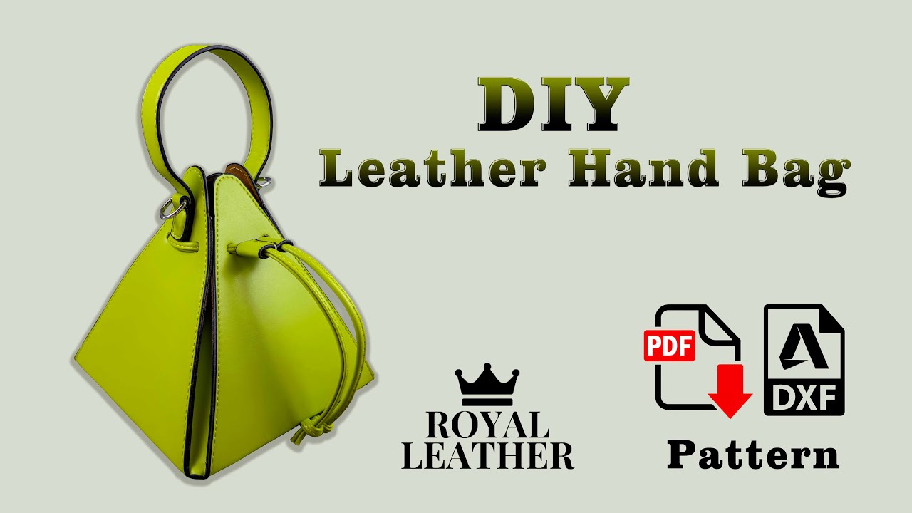 DIY Leather Pyramid Hand Bag Tutorial | PDF & DXF Pattern - YouTube