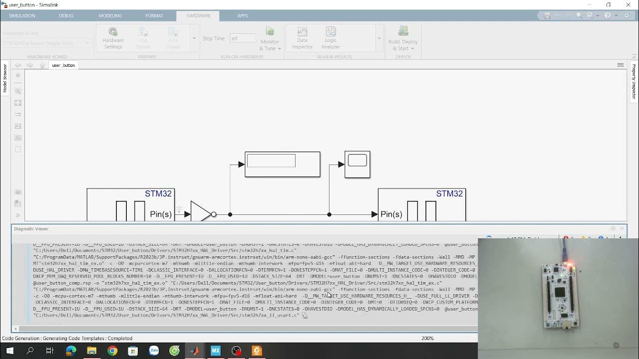 User Button STM32 NUCLEO H723ZG - MATLAB SIMULINK - YouTube