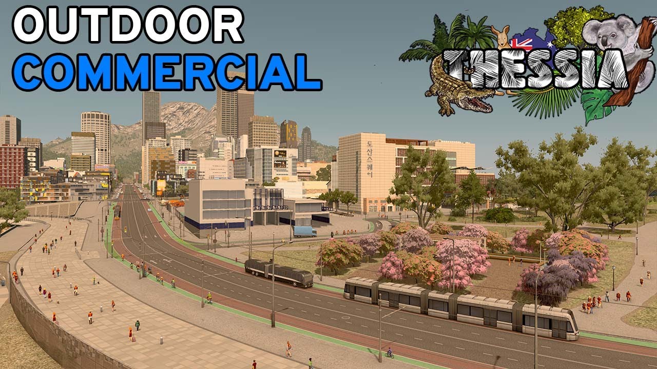 Building A REALISTIC Outdoor Mall In Cities Skylines! | Thessia - YouTube