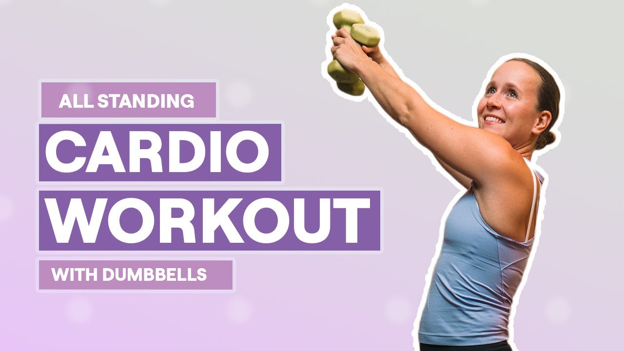 30-Minute Standing Cardio Workout with Dumbbells | Full Body Endurance ...