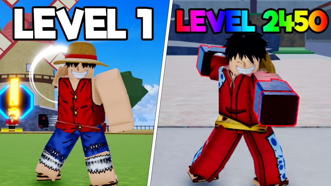 UPEI DO LEVEL 1 AO 2450 SENDO O LUFFY NO BLOX FRUITS - ROBLOX - YouTube