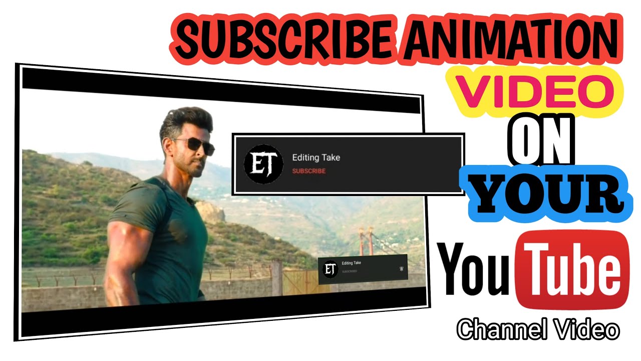How to Subscribe Animation clip on your YouTube video | Editing Take ...