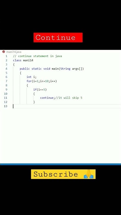 How to use continue statement in Java Program #Java #continue #shortsVideo #shorts - YouTube
