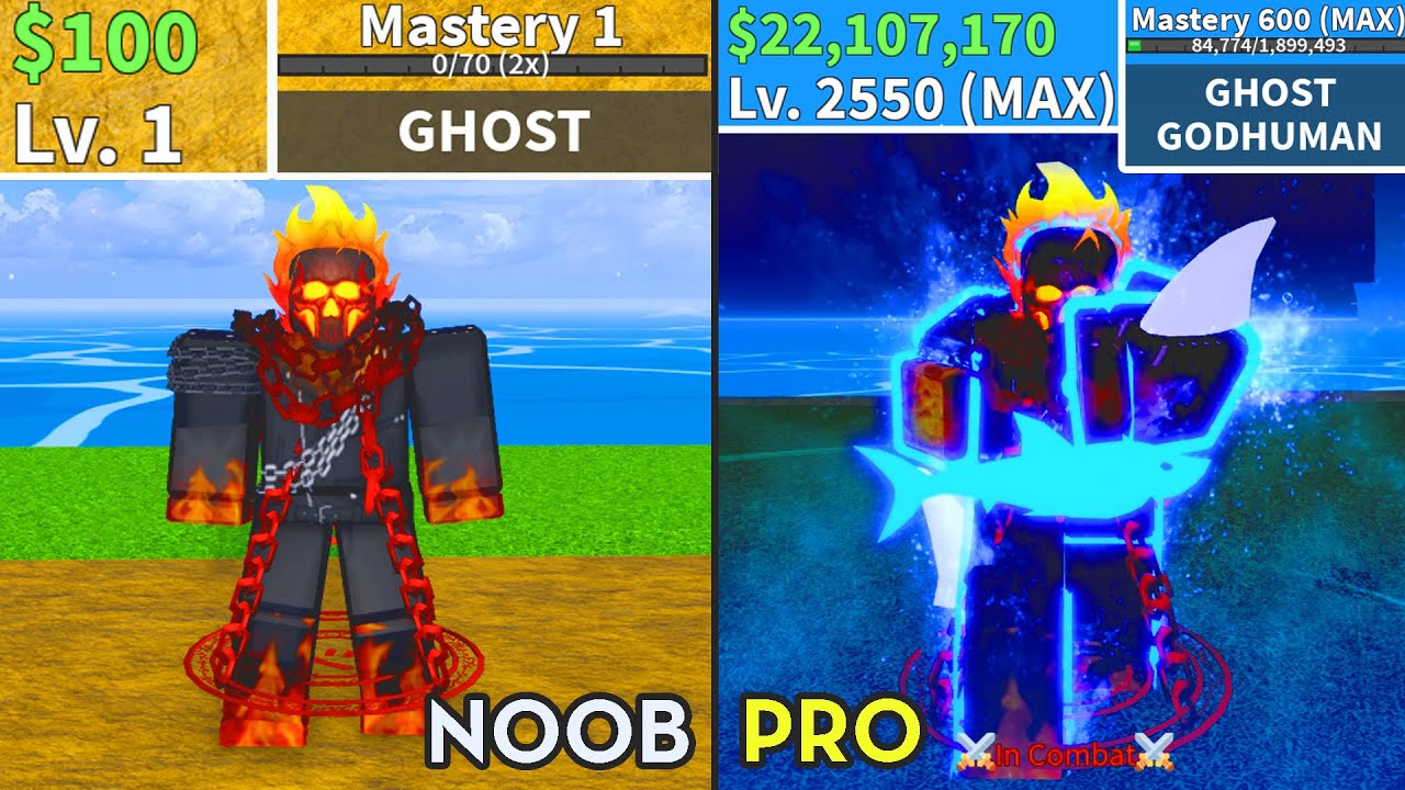 Beating Blox Fruits as Ghost Rider in Update 21! Ghost Noob to Pro Full ...