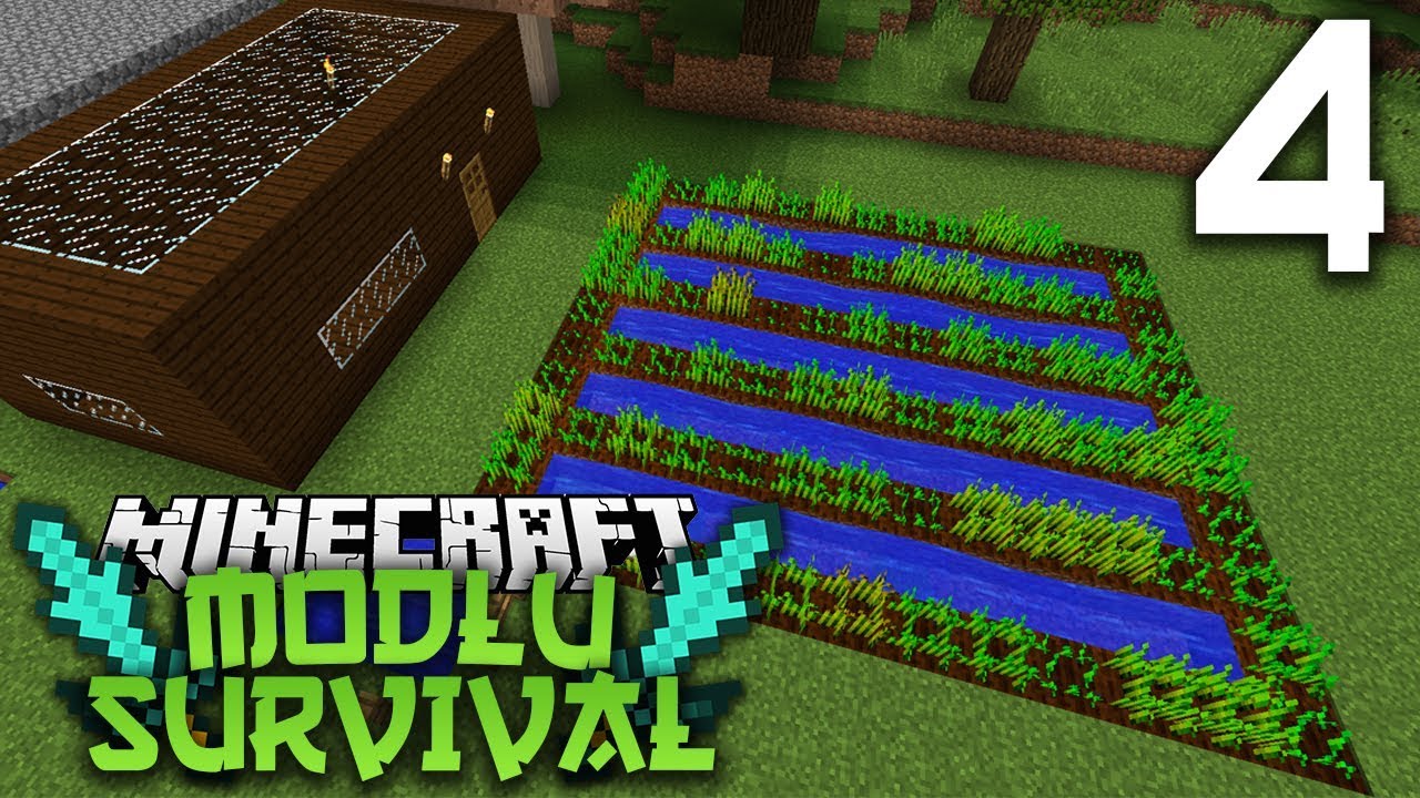 Minecraft Modlu Survival Bölüm 4 - Çiftlik Evi ve Tarla - YouTube