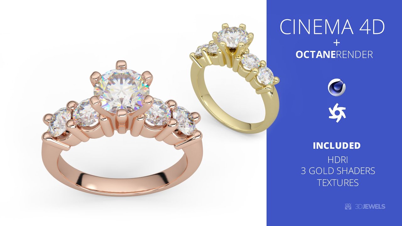 Screencast ready-made scene setup jewelry 3D rendering for Cinema 4D ...