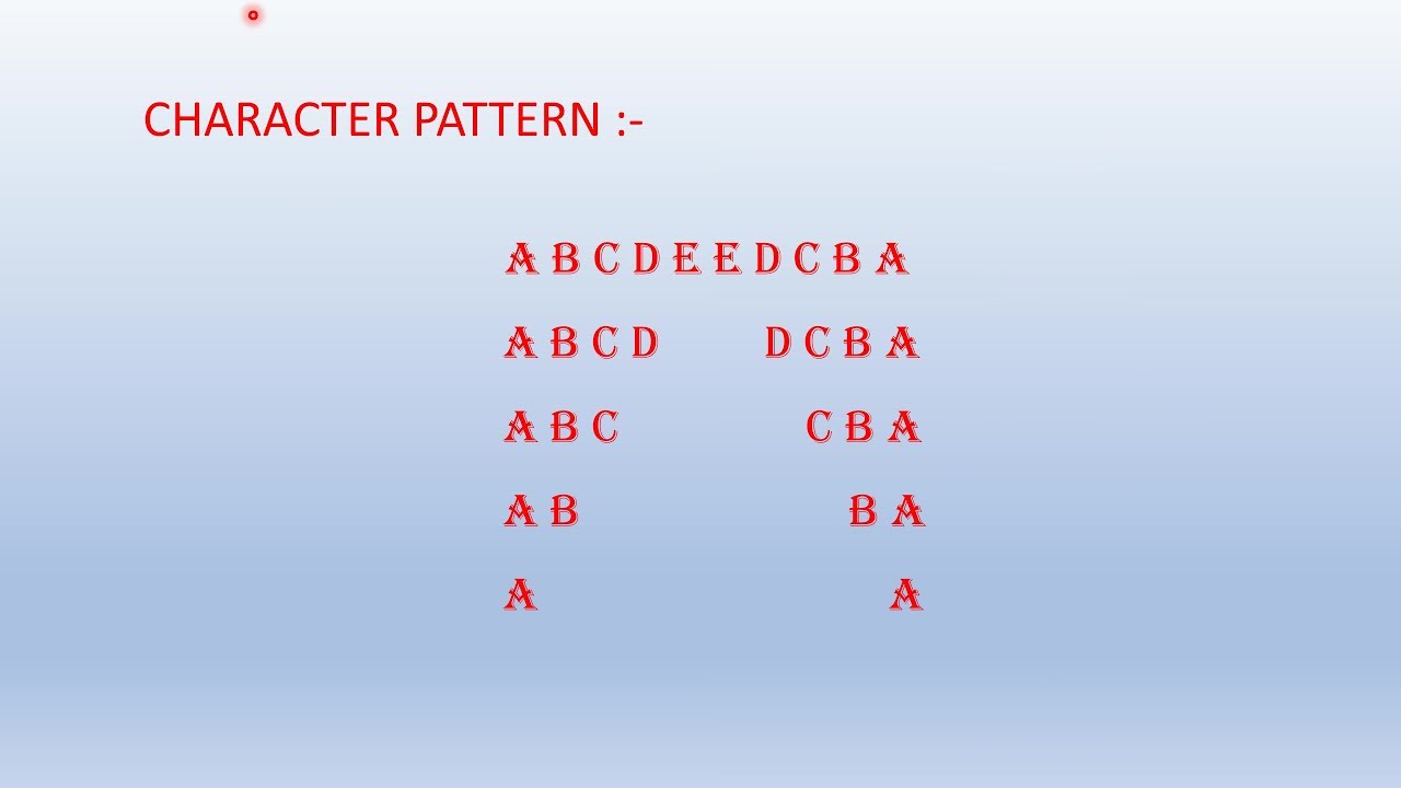 Program to display character pattern-7-spice_n_digital-C Language Part-47 - YouTube