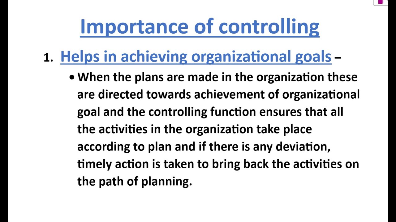 Importance of controlling| Controlling | Chapter - 8 | Class - 12 ...