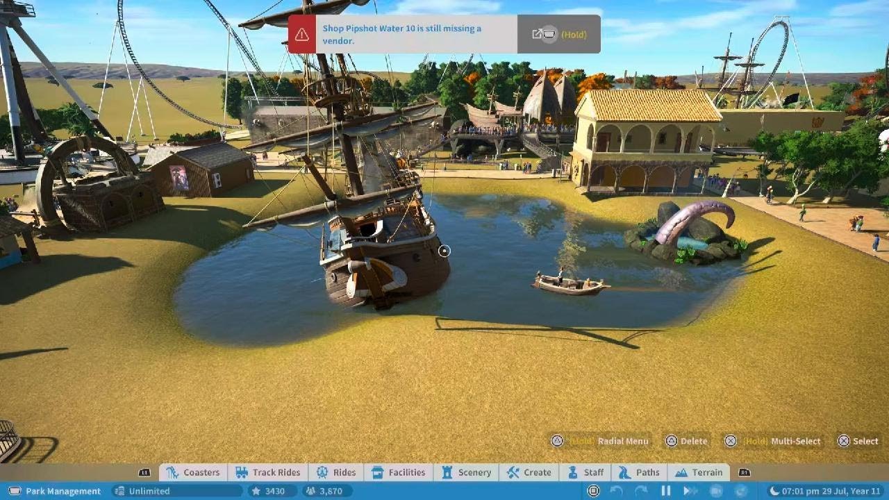 Planet Coaster Pirate Land And Ride Pov - YouTube