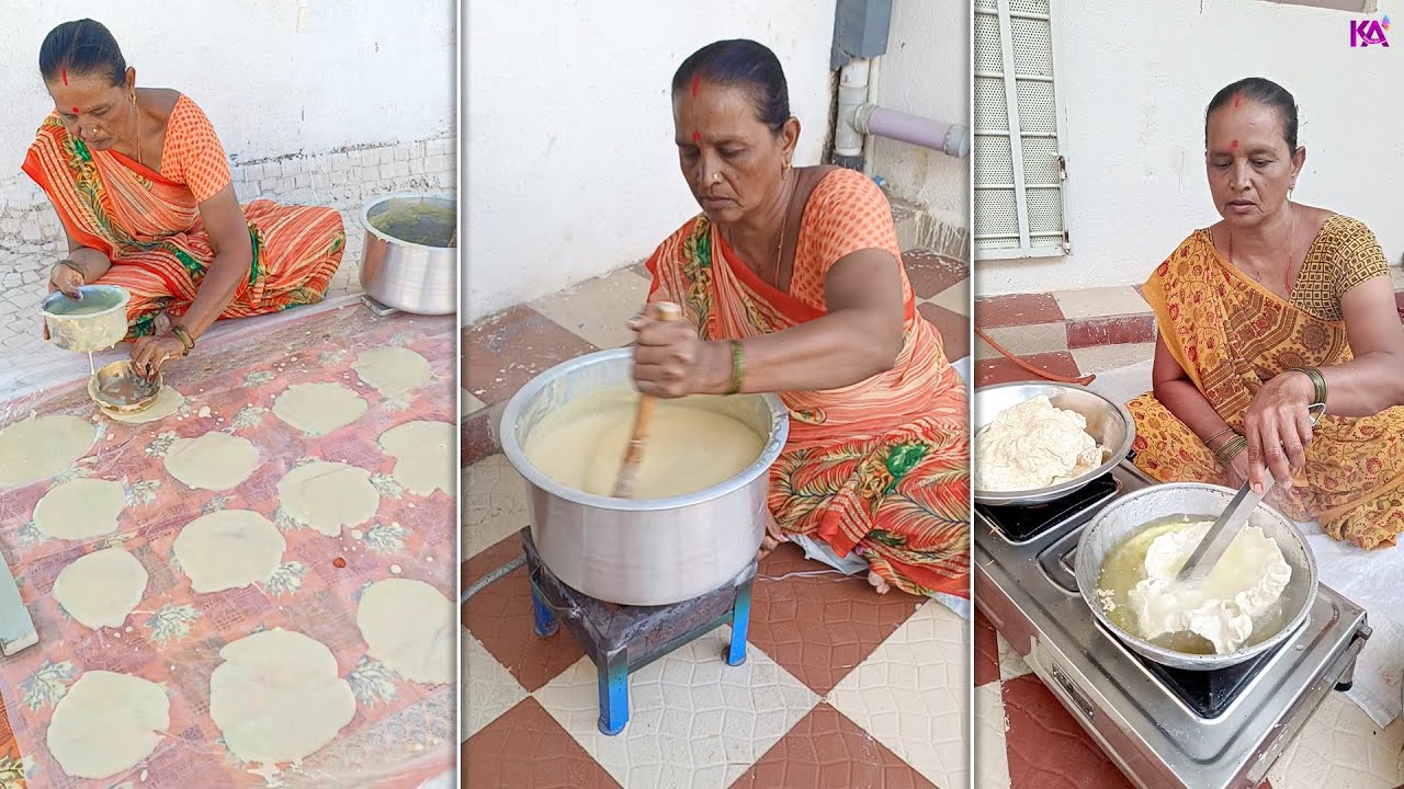 Without Technology Papad Recipe 🔥 Indian Stayl 😍 Rabodi Papad #recipes ...