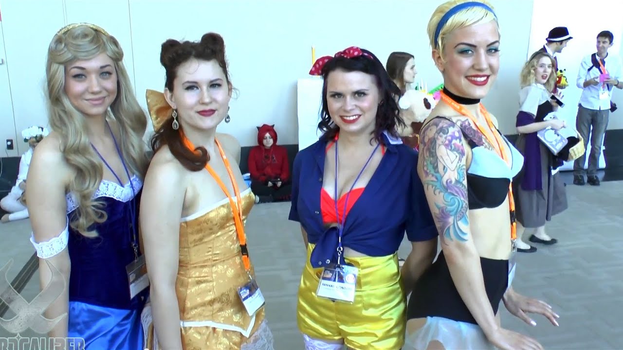 PIN UP DISNEY PRINCESSES Cosplay at Anime Boston 2015 - YouTube