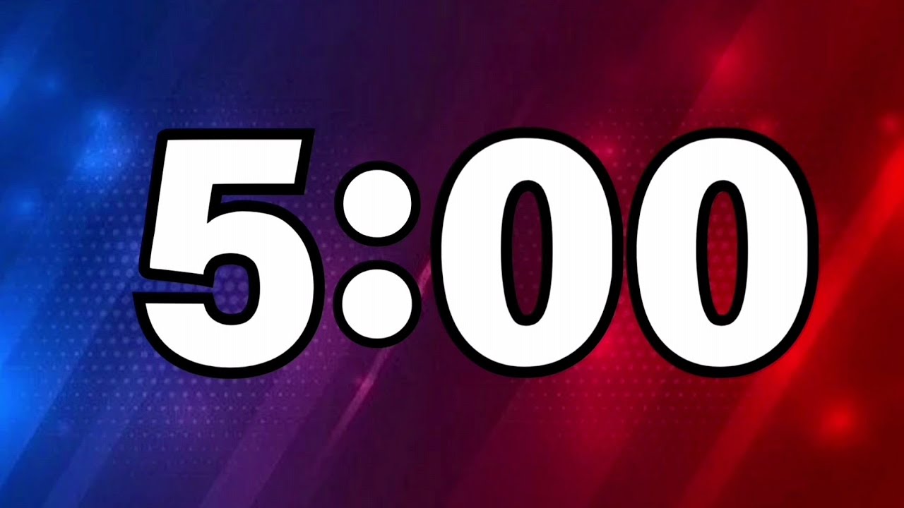 5 Minute Countdwon Timer With Ticking Sound & Alarm Clock | Digital ...