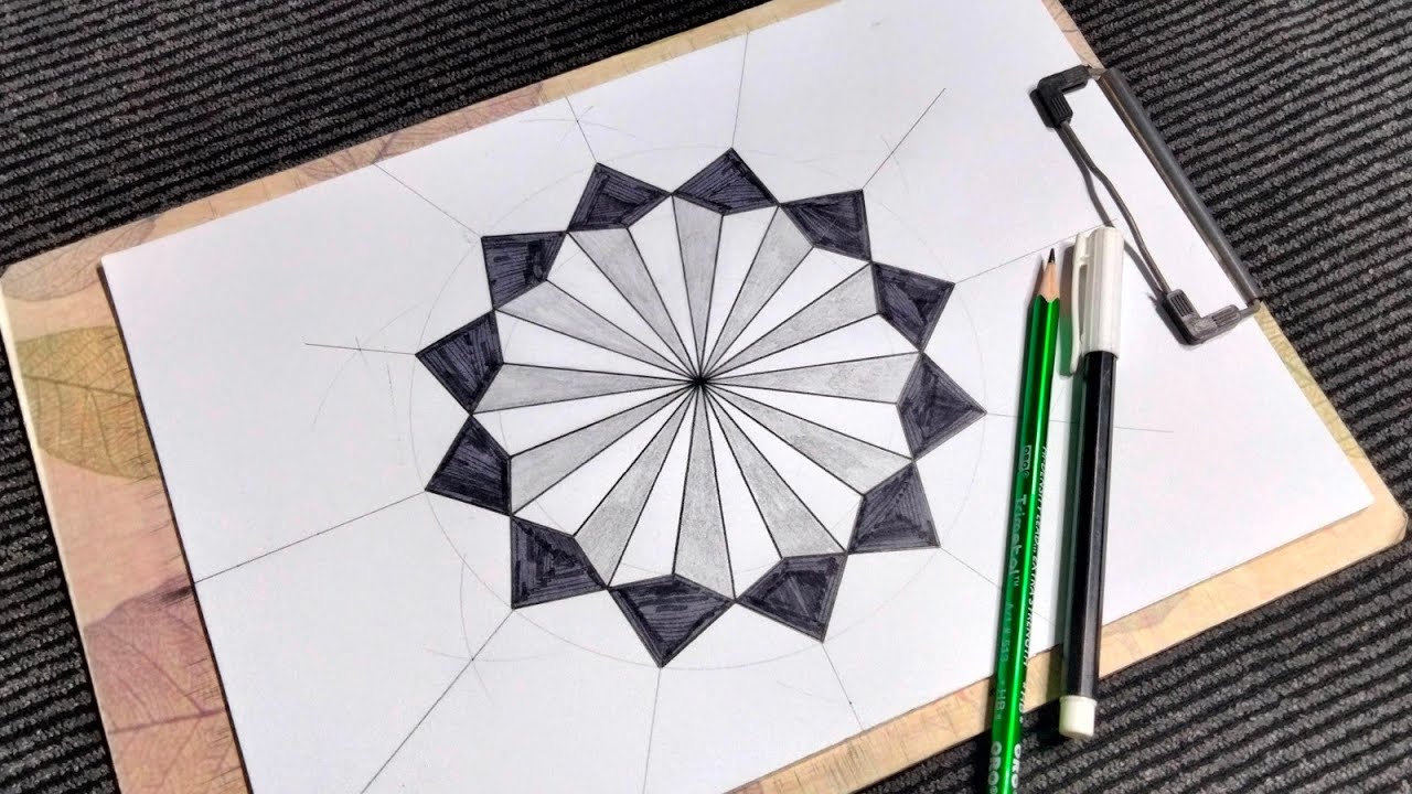 3D object drawing | Geometric art easy - YouTube