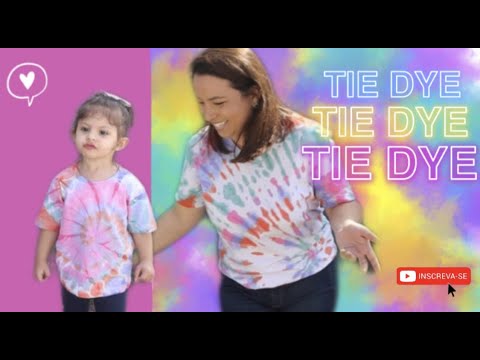 TIE DYE com tinta de tecido - COLORINDO A CAMISETA COM 4 CORES - 4 COLOR TIE DYE CHALLENGE