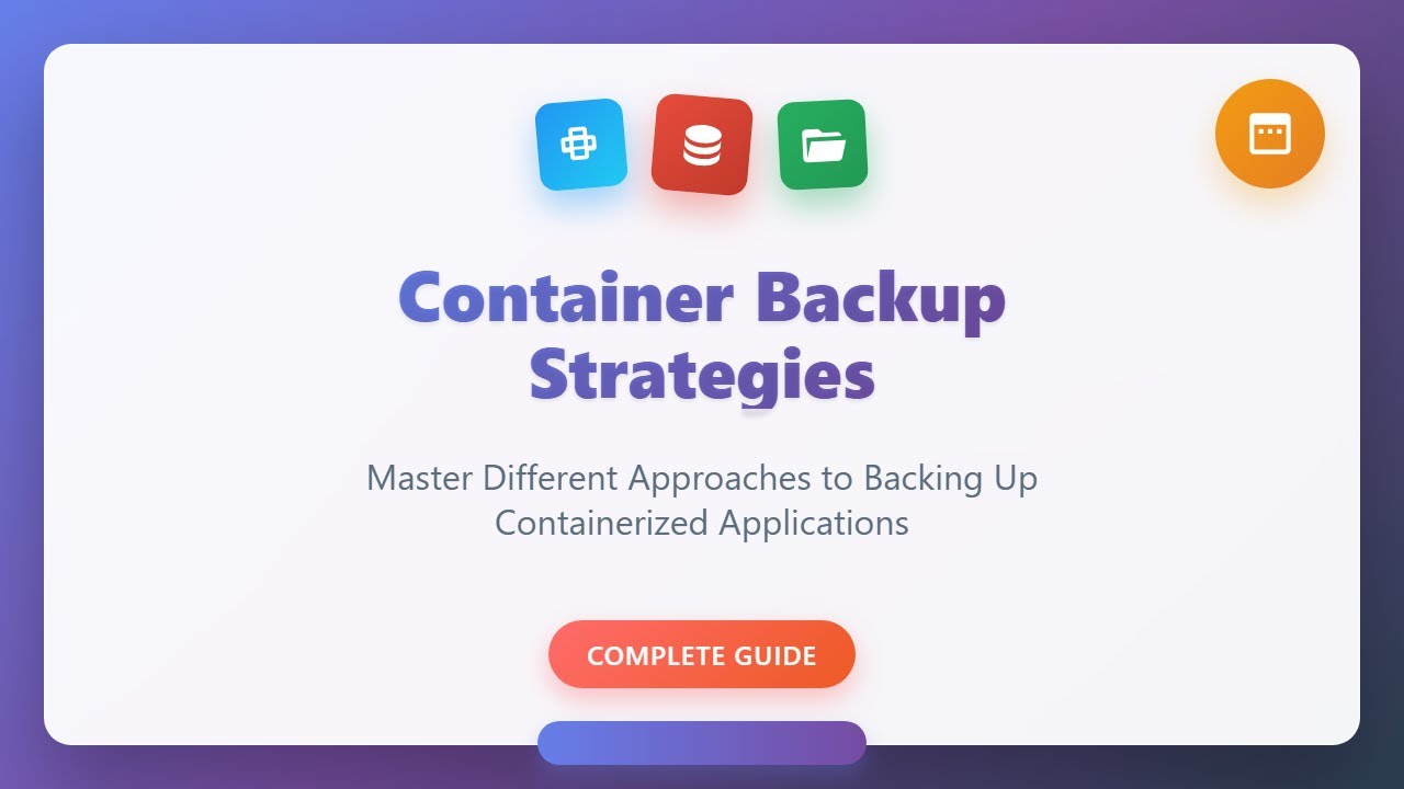 Container Backup Strategies for Beginners: Docker Data Protection - YouTube