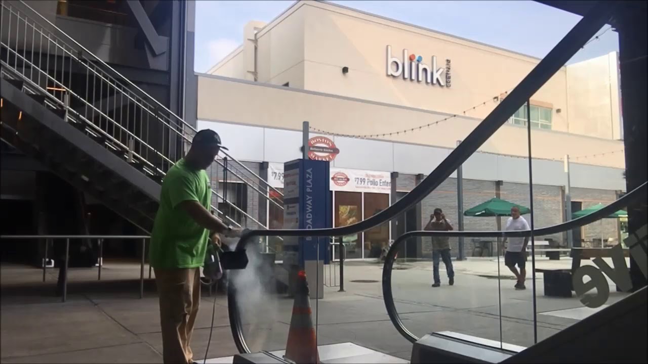 Escalator handrail cleaning - YouTube