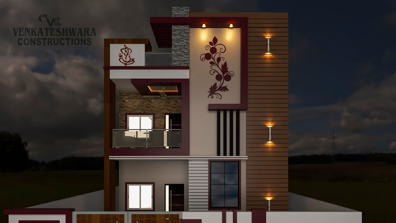 North & South facing suitable beautiful G+1 elevation design - YouTube