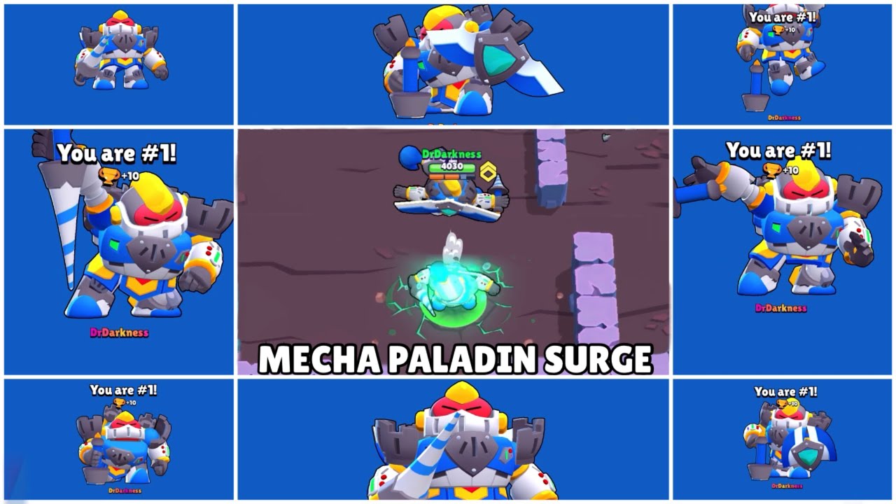 Mecha Paladin Surge Skin ( Gameplay Brawl Stars ) - YouTube