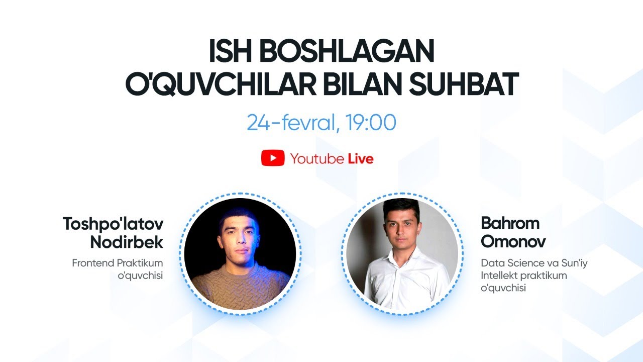 Ish boshlagan Mohirdev o'quvchilari bilan suhbat - YouTube