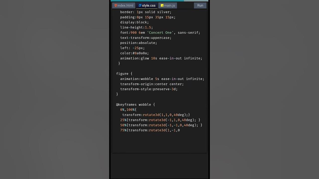Create Wobble Text Animation | CSS Animation | css tutorials #shorts #javascript #developer # ...