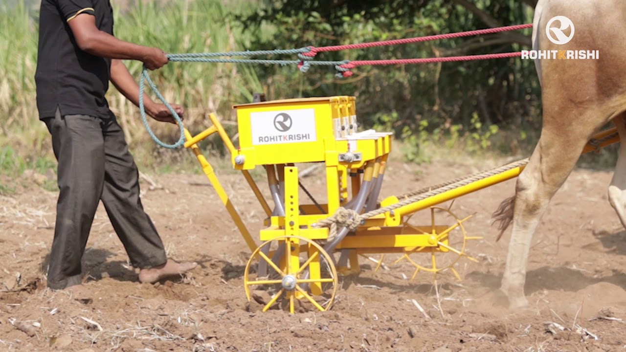 Rohit 03 Row Animal Drawn Multi-crop Planter - YouTube