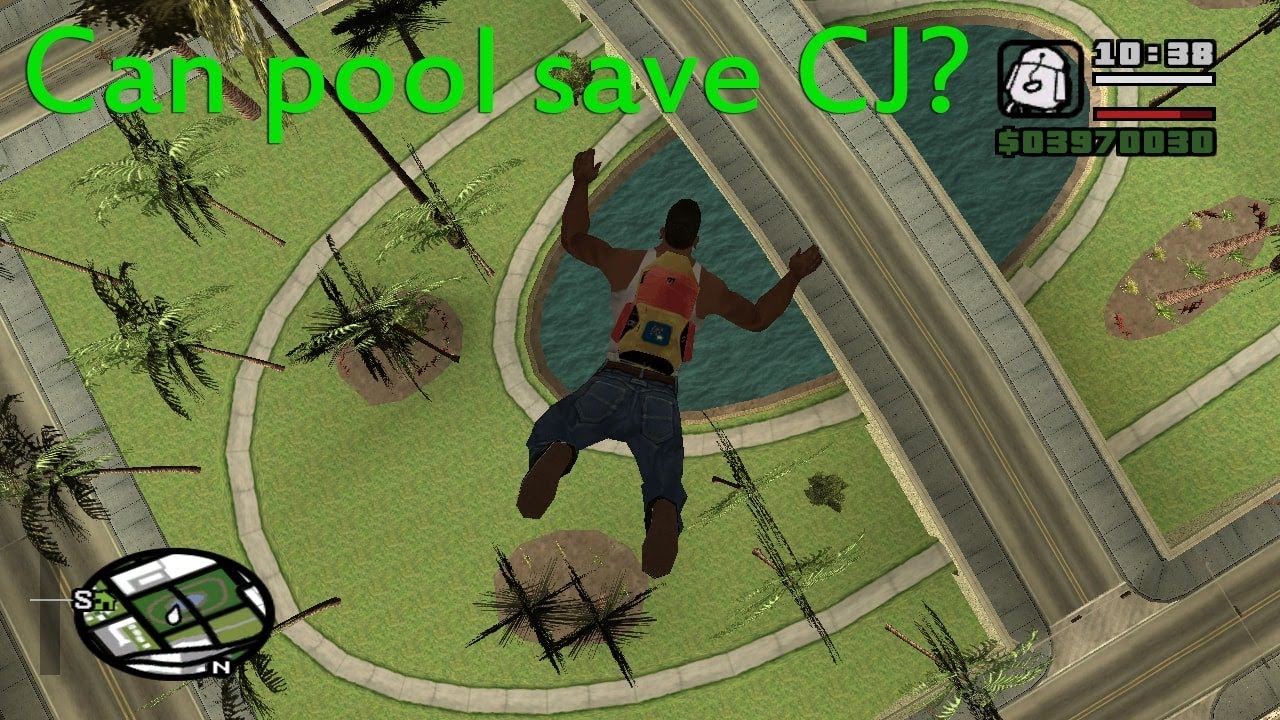 Can a pool save me?? Skydiving straight into a pool in GTA San Andreas ...