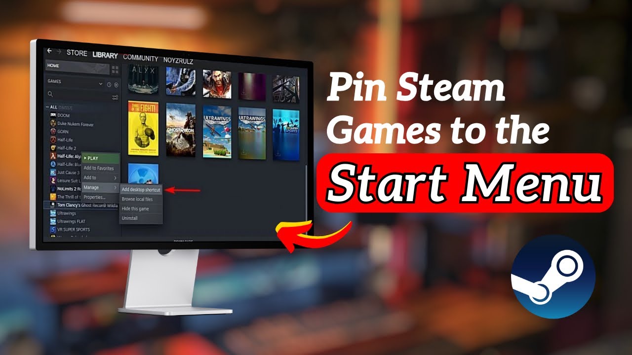 How to Pin Steam Games to the Start Menu - YouTube