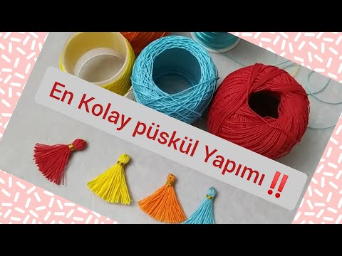 Kolay püskül yapımı//Püsküle para verme evinde bulunan malzemeler ile kolayca yapabilirsiniz 👌🤩💯