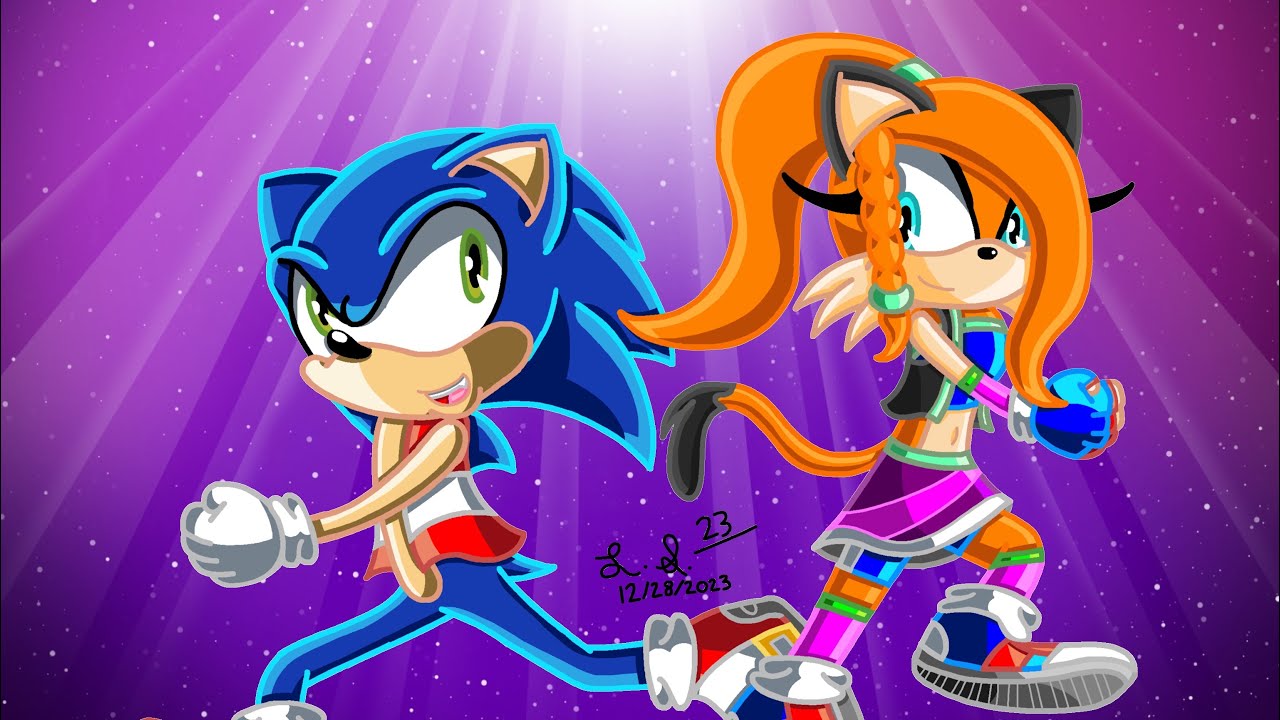 Laurel and Sonic End Screen Speedpaint - YouTube