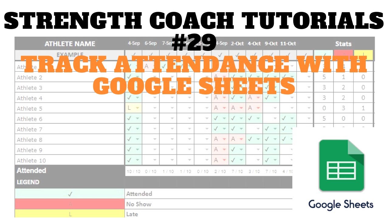 Track Attendance with Google Sheets | DSMStrength | Strength Coach ...